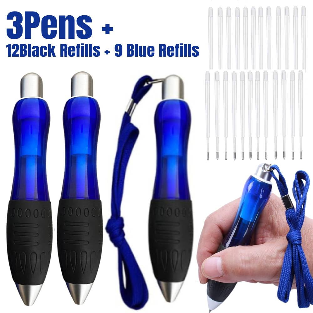 Fat Weighted Pens for Hand Tremors (3 Pack), Heavy Pens with Large Grip ...