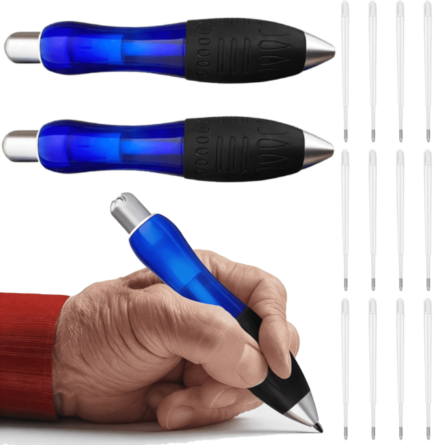 Fat Weighted Pens for Hand Tremors (3 pack), Heavy Pens with Large Grip ...