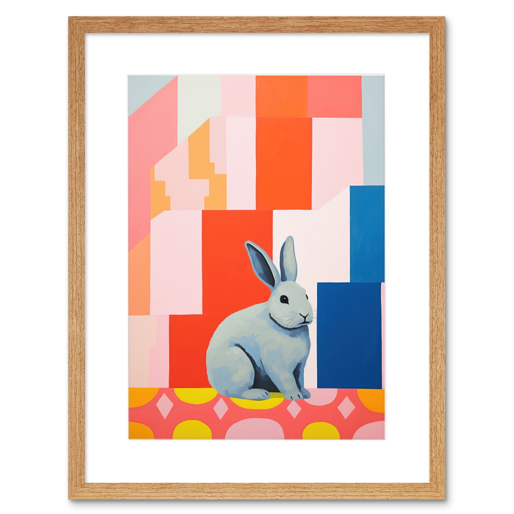 Fat White Rabbit Bold Pop Art Colourful Conceptual Modern Artwork ...