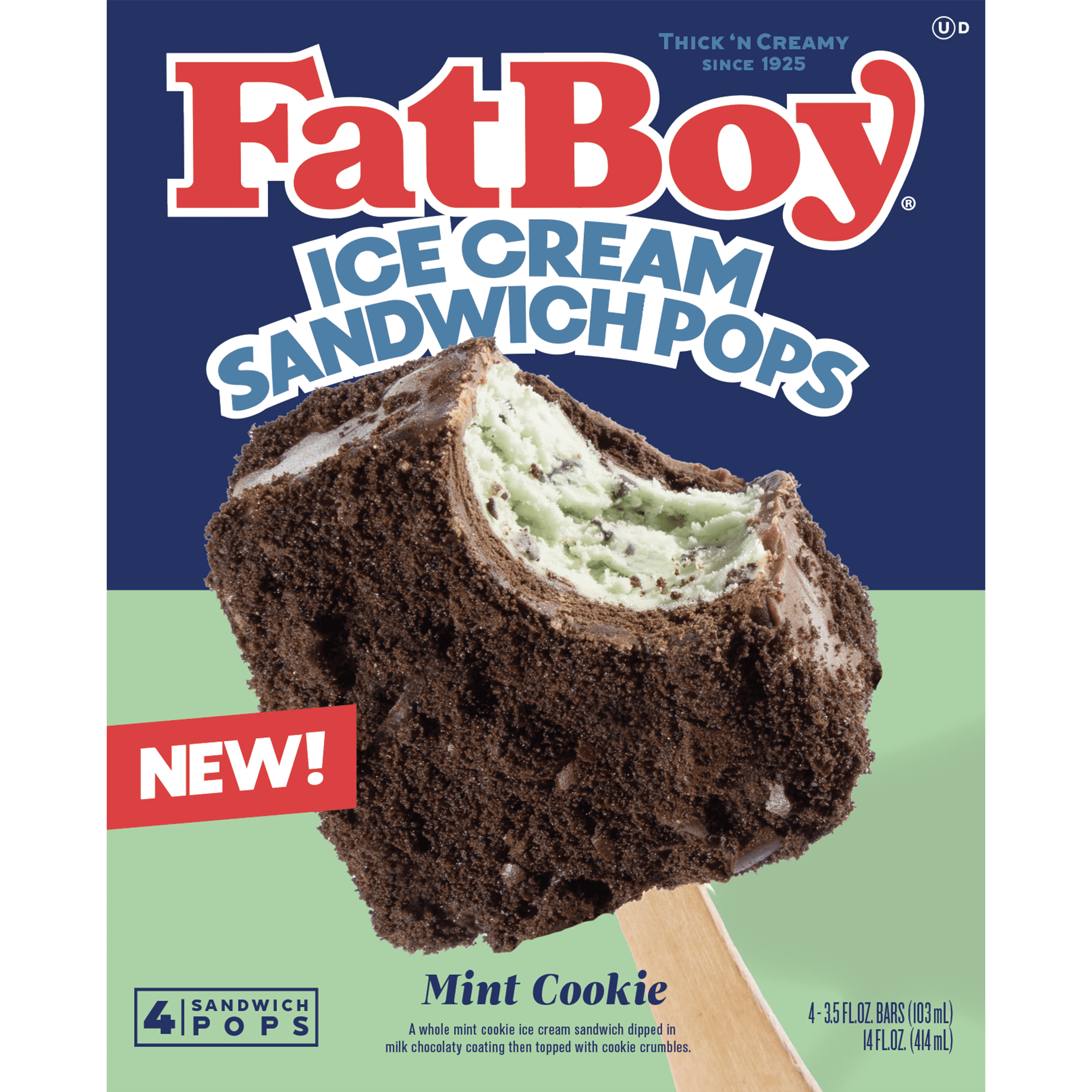 FatBoy® Mint Cookies & Cream Ice Cream Sandwich Pop 8-4 pk - Walmart.com