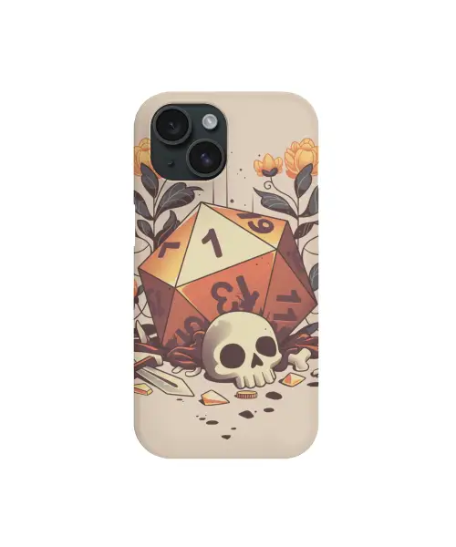 Fatal Roll Role Player Skeleton Dice Phone Case for iPhone 16 15 14 13 ...