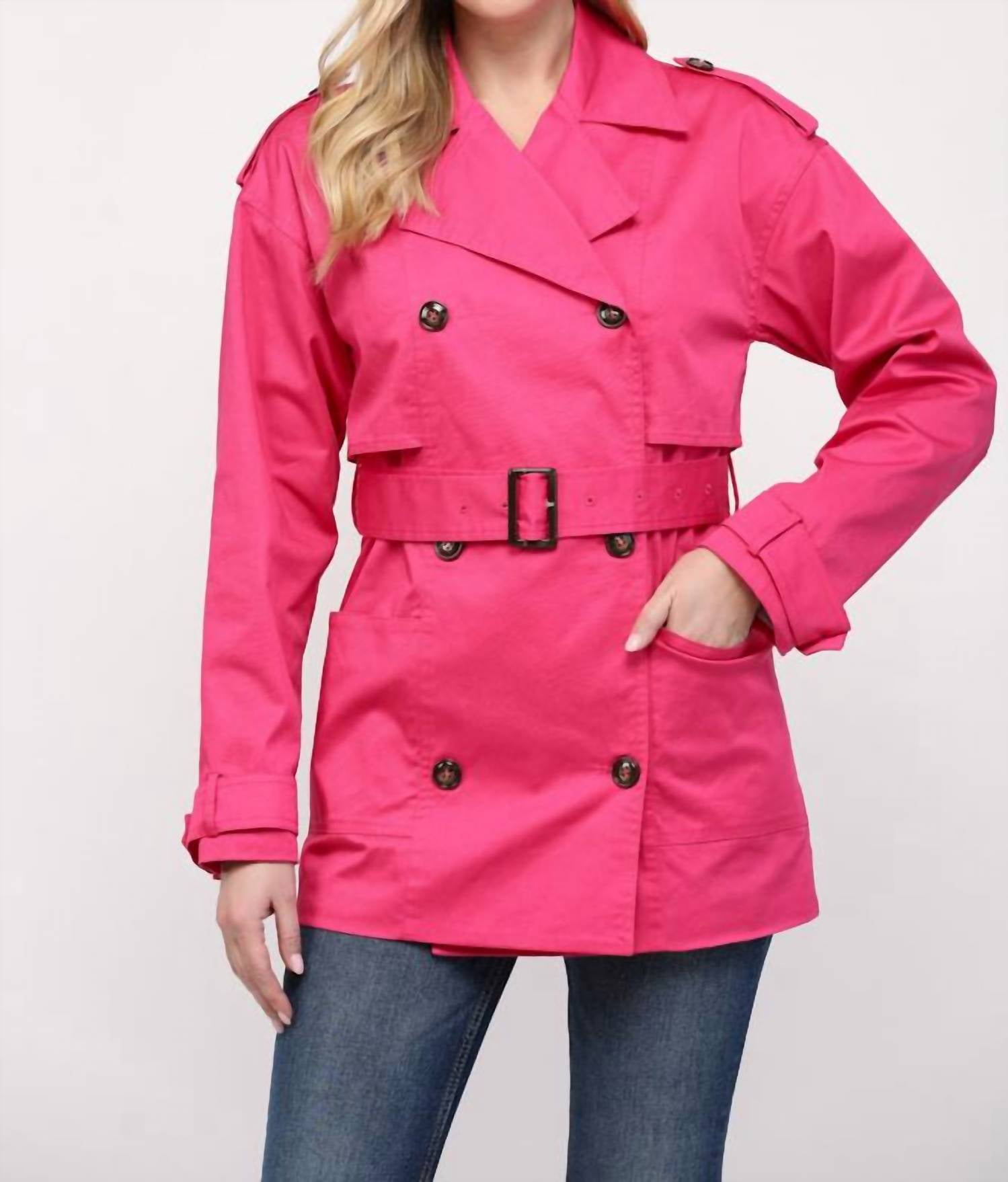 Fate Belted Short Trench Coat - Walmart.com