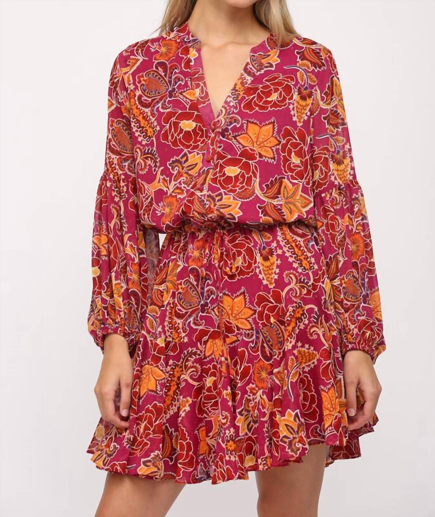 Fate Print Lurex Flounce Hem Dress - Walmart.com
