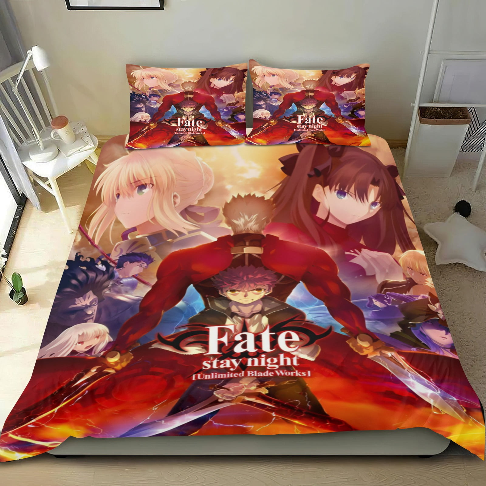 Fate/stay night thin bedding set has an iconic print, Perfect for fans, it adds a nostalgic ...