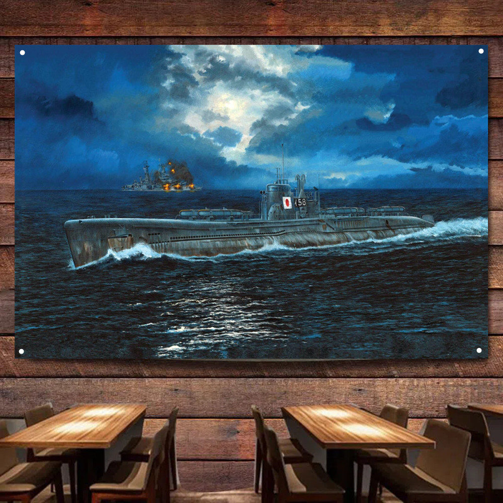 Fateful War Patrols of I-58 Flag Banner Wall Chart Canvas Painting WW ...