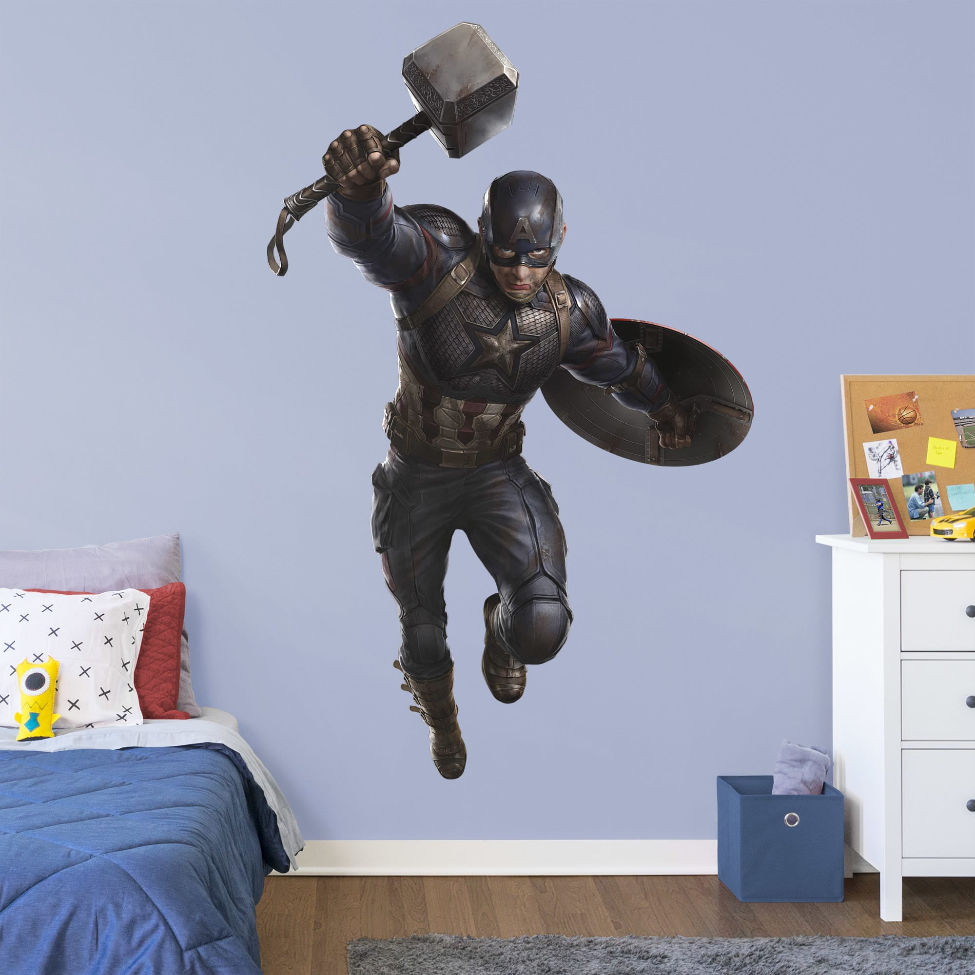 Fathead Avengers: Endgame - Captain America with Mjolnir - Life-Size ...