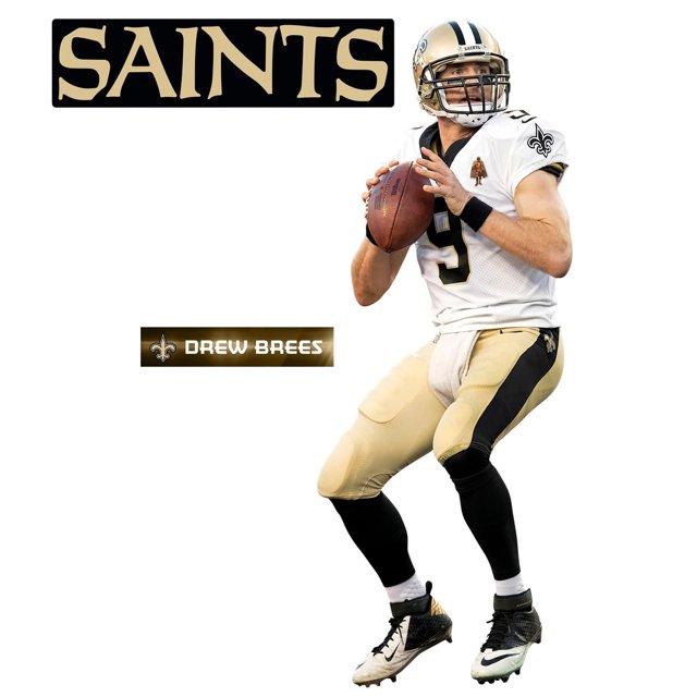 Fathead Drew Brees New Orleans Saints 3-Pack Life-Size Removable Wall ...