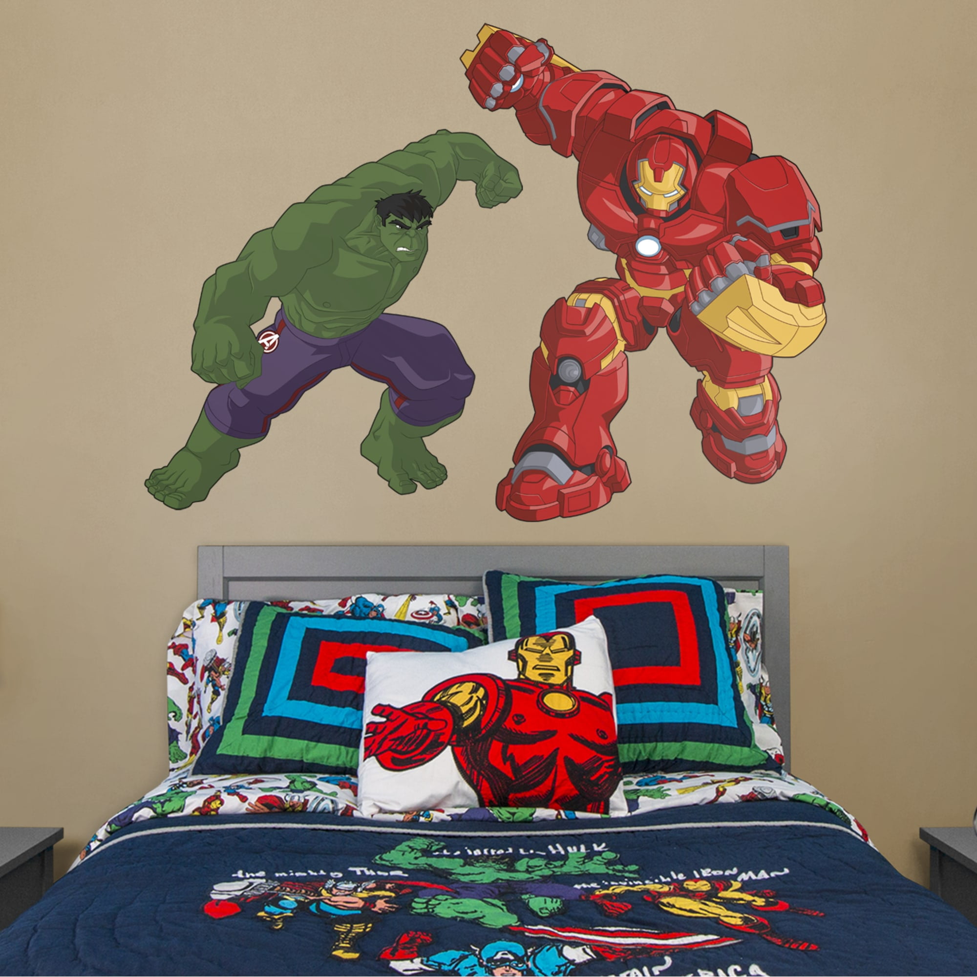 Fathead Hulk v Hulkbuster Cartoon: Avengers Assemble - Huge Officially ...