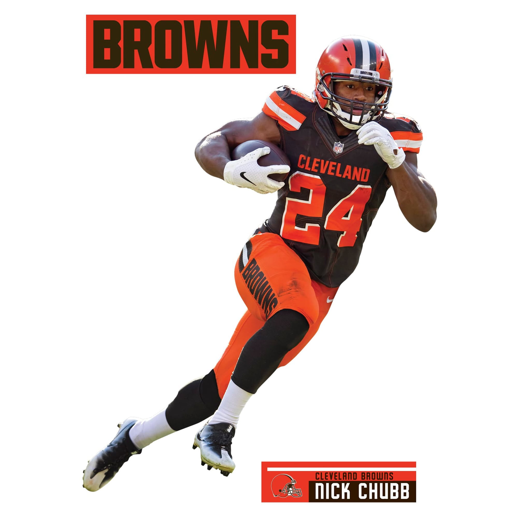 Fathead Nick Chubb Cleveland Browns 3-Pack Life-Size Removable Wall ...