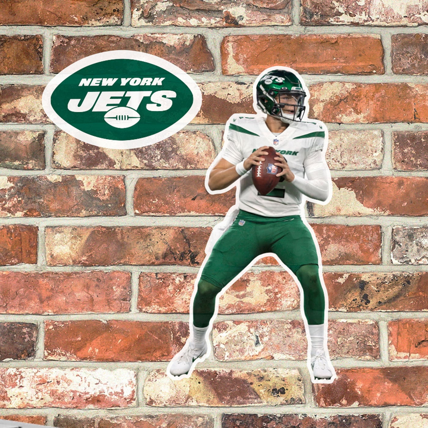 Fathead Zach Wilson New York Jets Alumigraphic Outdoor Die-Cut Decal ...