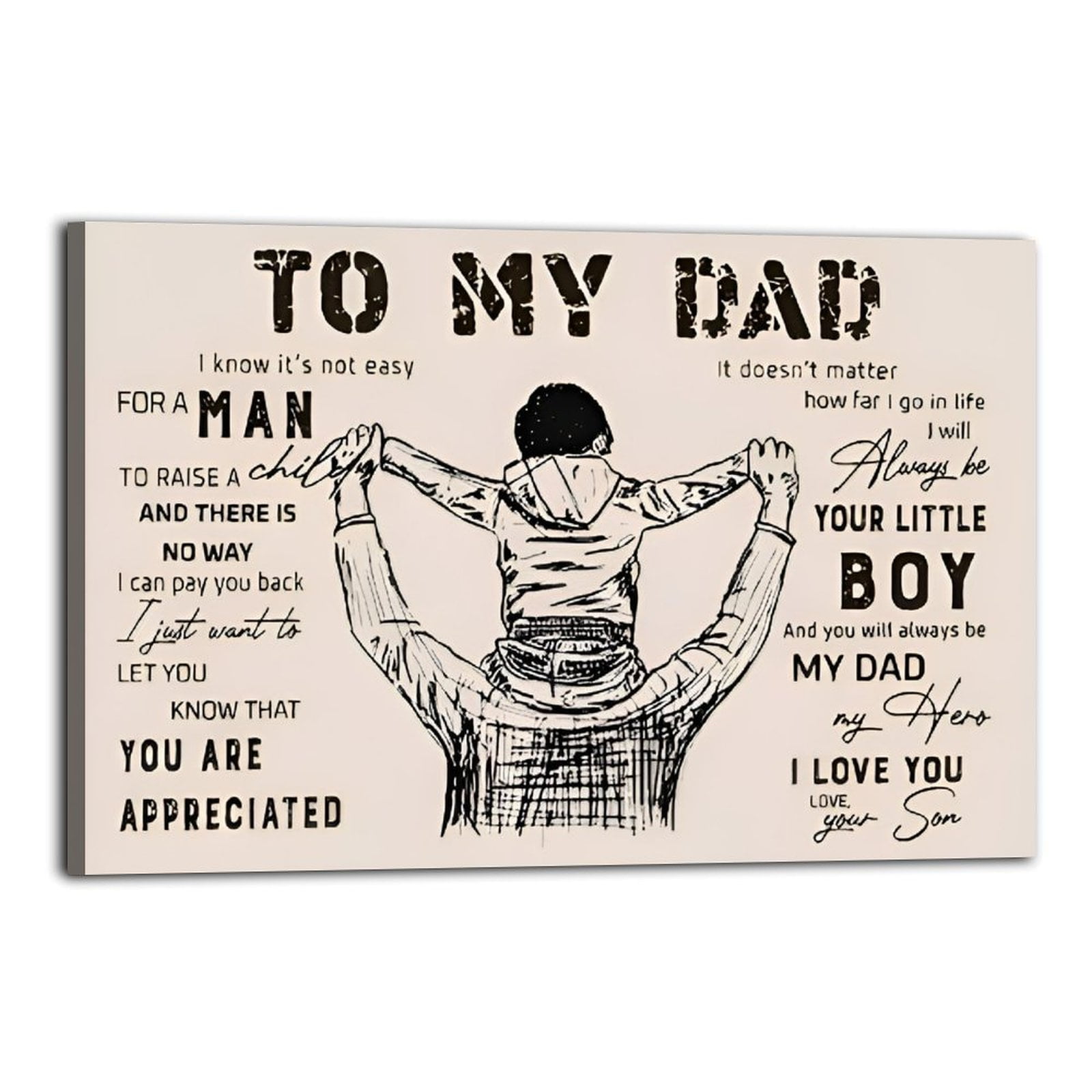 A Father Carrying His Son Positive Gratitude And Praise Quotes Poster ...