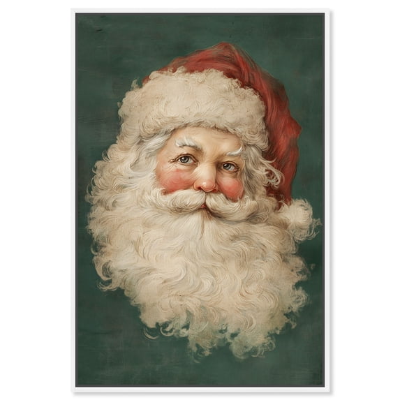 Father Christmas Canvas Print Christmas Wall Decor by Art Remedy, White ...