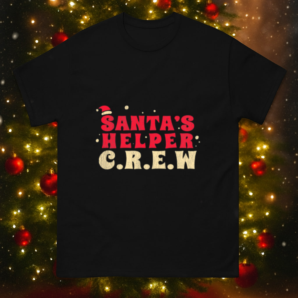 Father Christmas’s Helper Crew Funny Elf Holiday Team Unisex T-Shirt ...