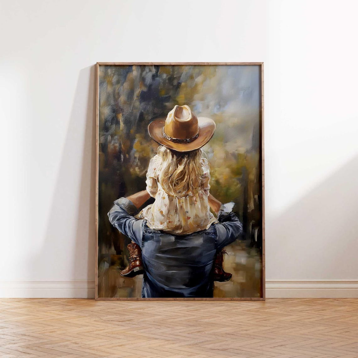 Father & Daughter Cowboy Print, Western Farmhouse Nursery Art Home ...