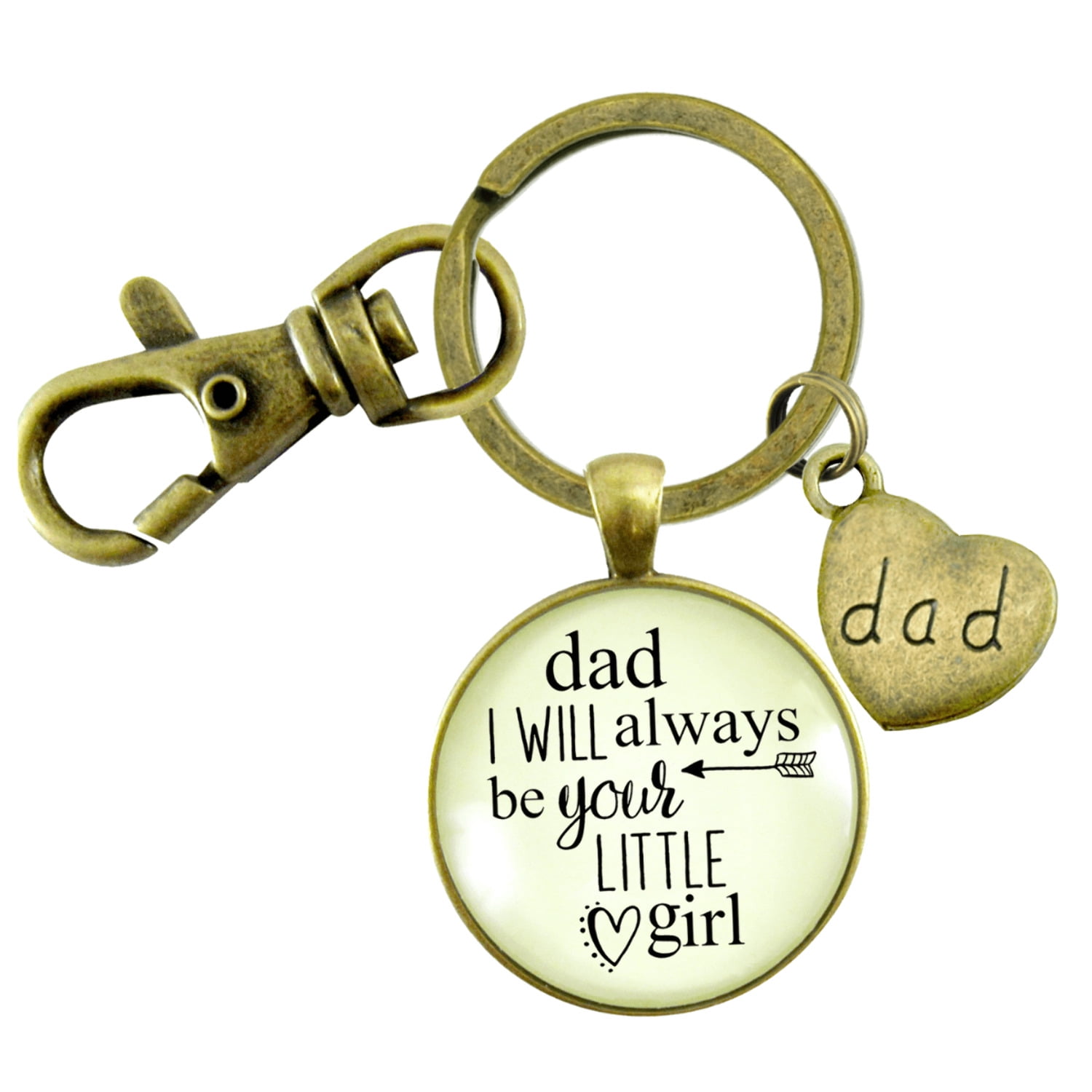 Father Daughter Gutsy Goodness Bronze Keychain Dad I Will Always Be ...