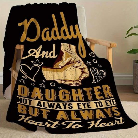 Father Daughter Heart Plush Blanket - Soft Flannel Throw Gift for Dad ...