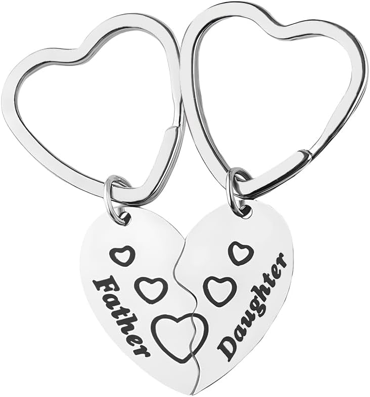 Father Daughter Keychain Gifts for 2 Papa Father's Day Gifts for Men ...