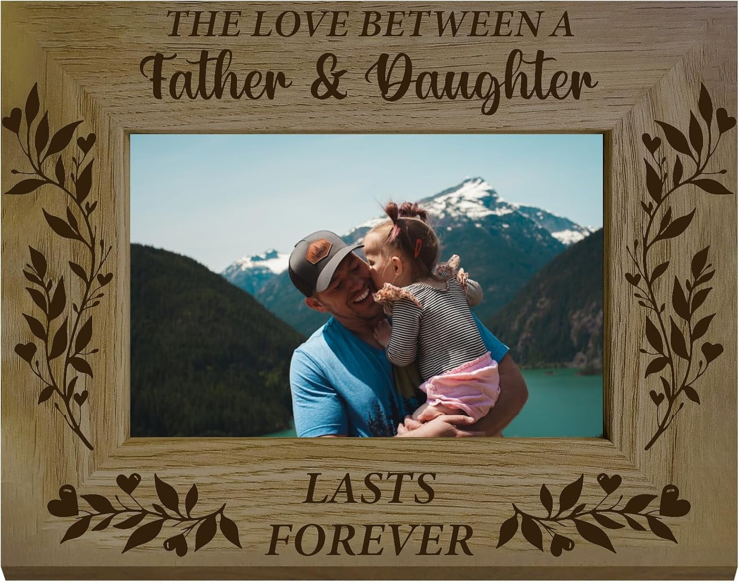 Father Daughter Picture Frame Love Photo Frames Natural Wooden Vintage ...