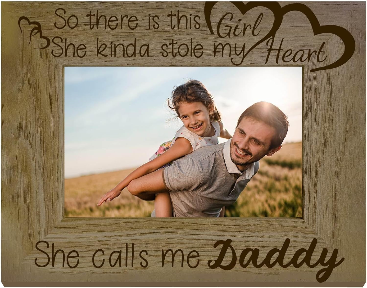 Father & Daughter Picture Frames Engraved Natural Wood Picture Frame ...
