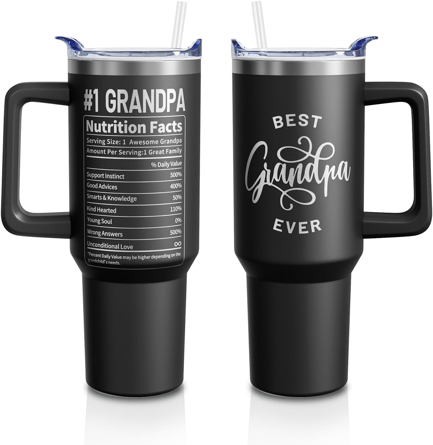 Father Day Gifts for Grandpa, Best Grandpa Ever Tumbler with Handle and ...