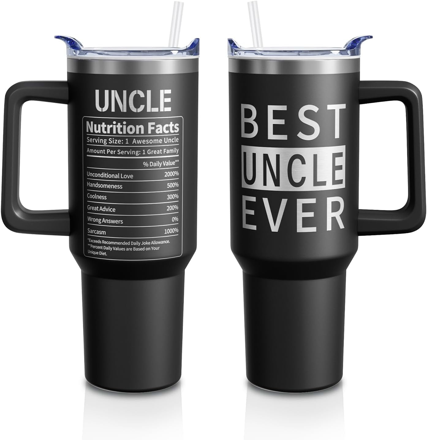 Father Day Gifts for Uncle, Best Uncle Ever Tumbler with Handle and Lid ...