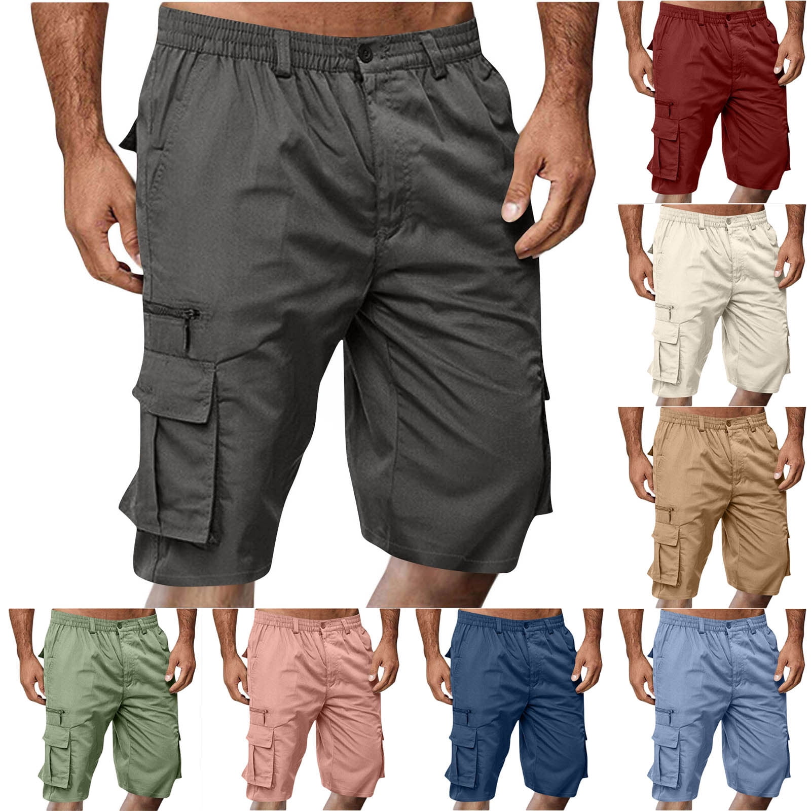 Father Day Gifts! cllios Cargo Shorts for Men Elastic Waist Shorts ...