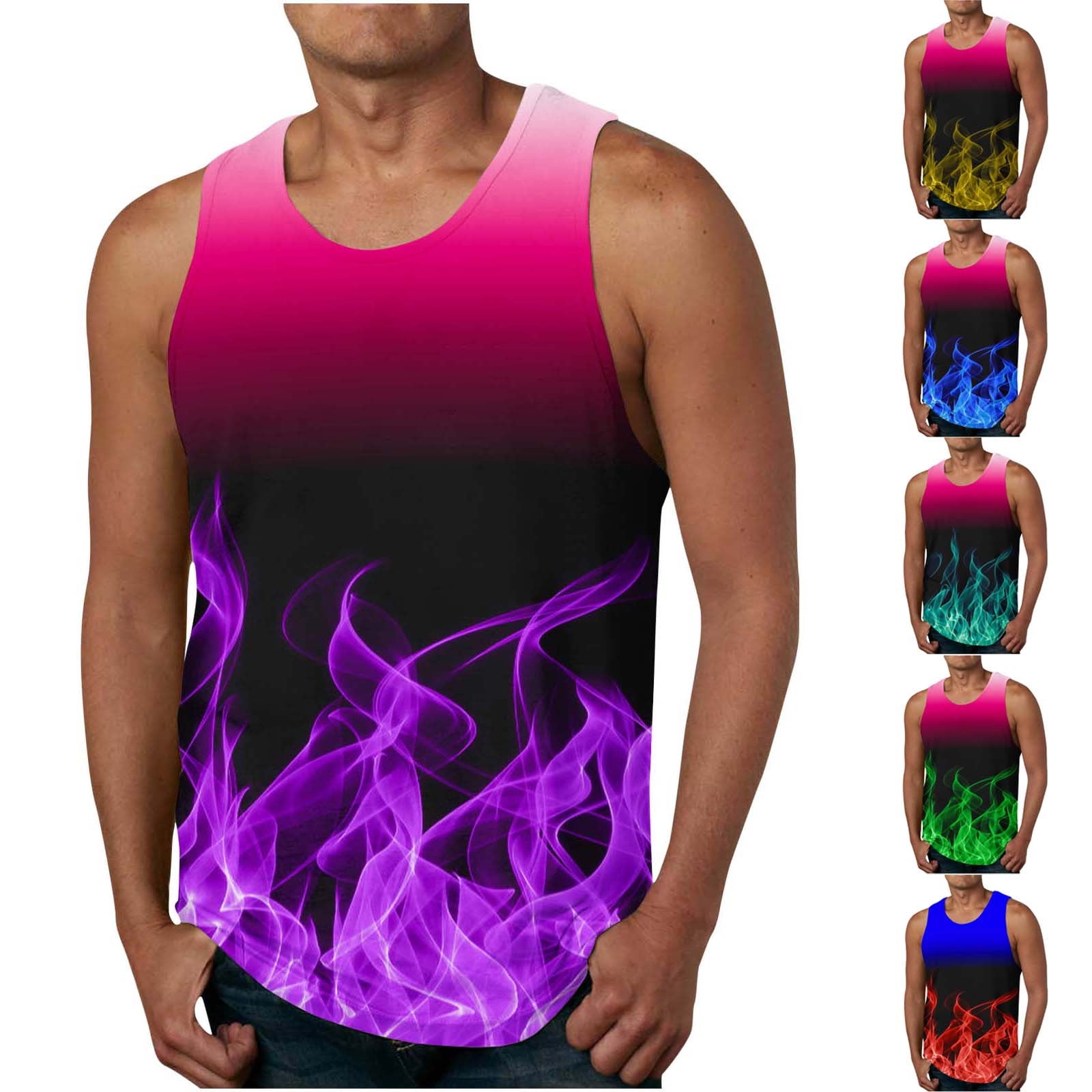 Father Day Sale!3d Flame Tank Top Men,Summer Sportstank Tops for Men ...