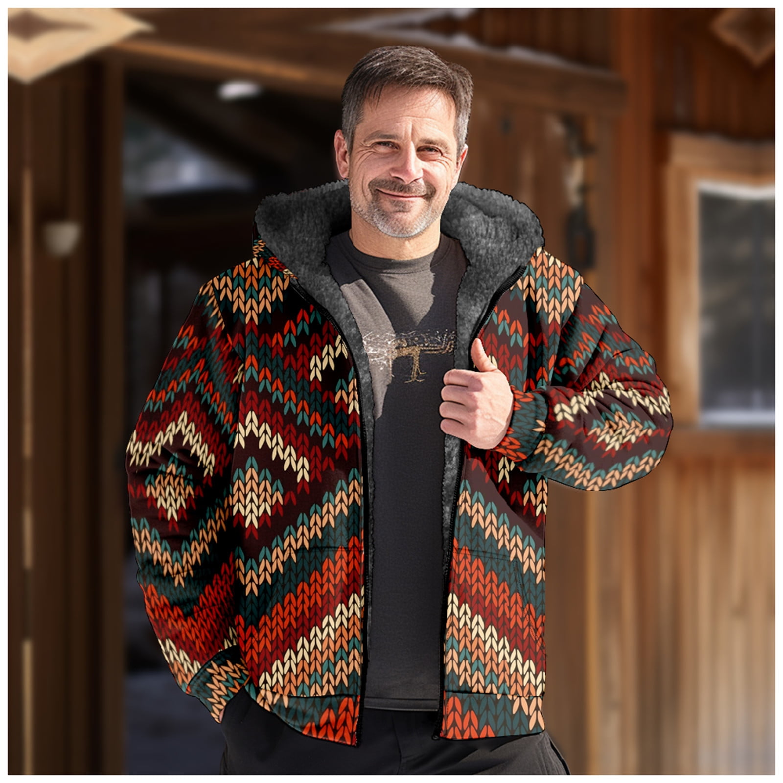 Father Day Sale Deals!Sherpa Lined Aztec Western Jackets for Men Big ...