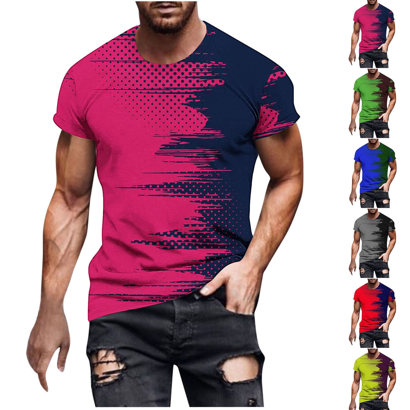 Father Day Sale Deals!YANHAIGONG Men Flame Top,Flame Gradient Shirts ...