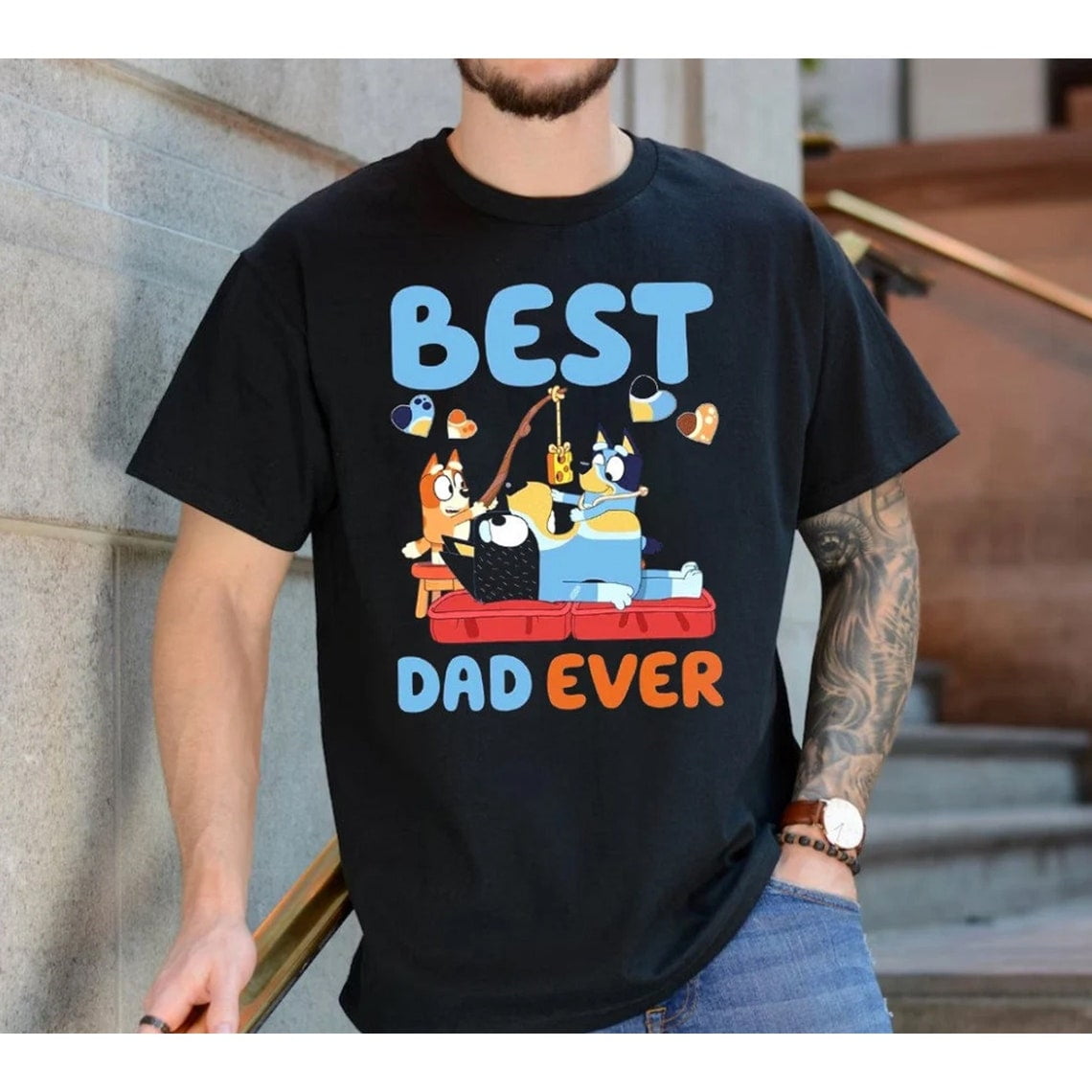Father Days Shirt, Best Dad Ever Funny Bluey Daddy Vintage Shirt, Super ...