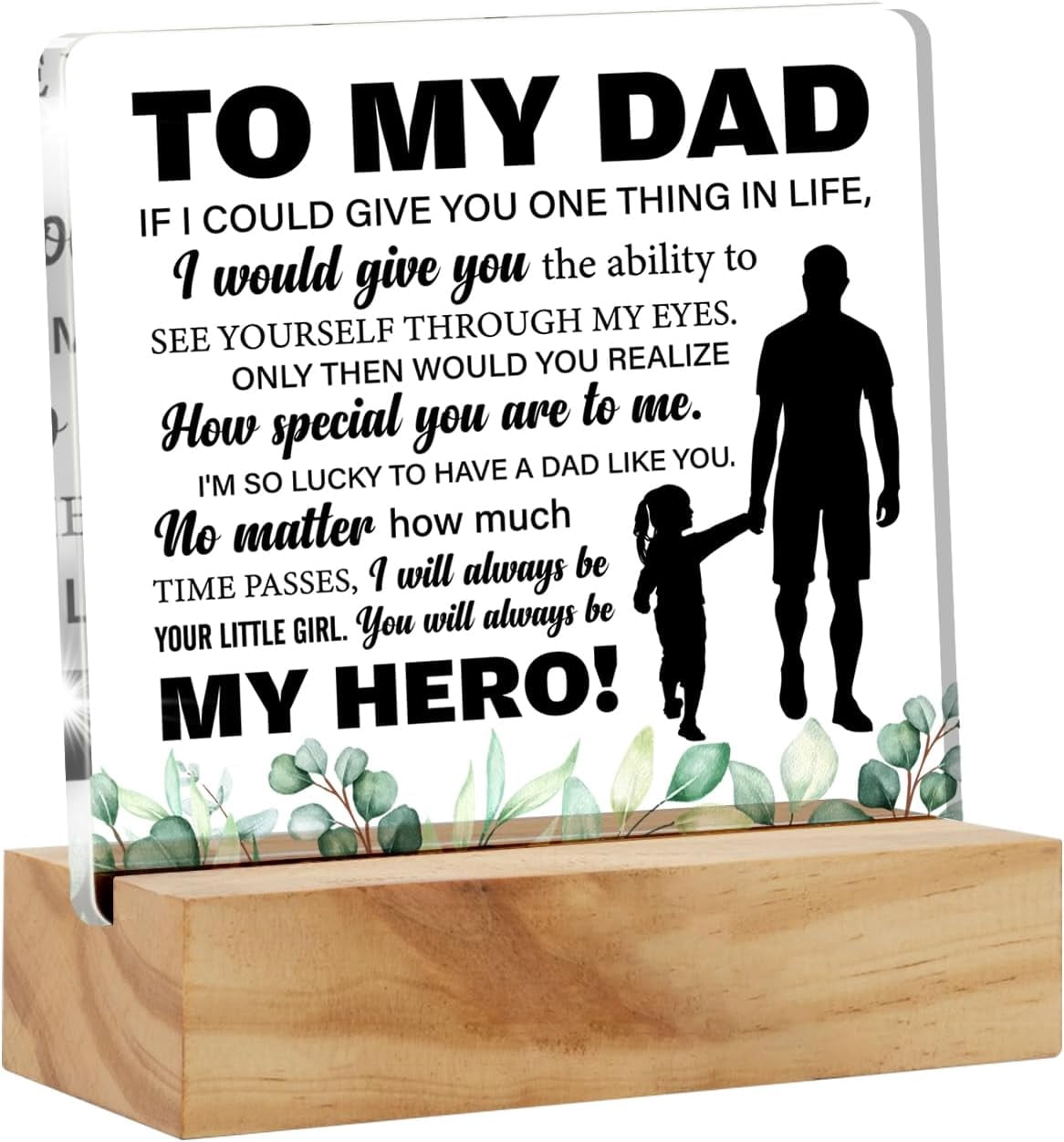 Father Gift Dad Gifts From Daughter, to My Dad Desk Decor Acrylic Desk ...