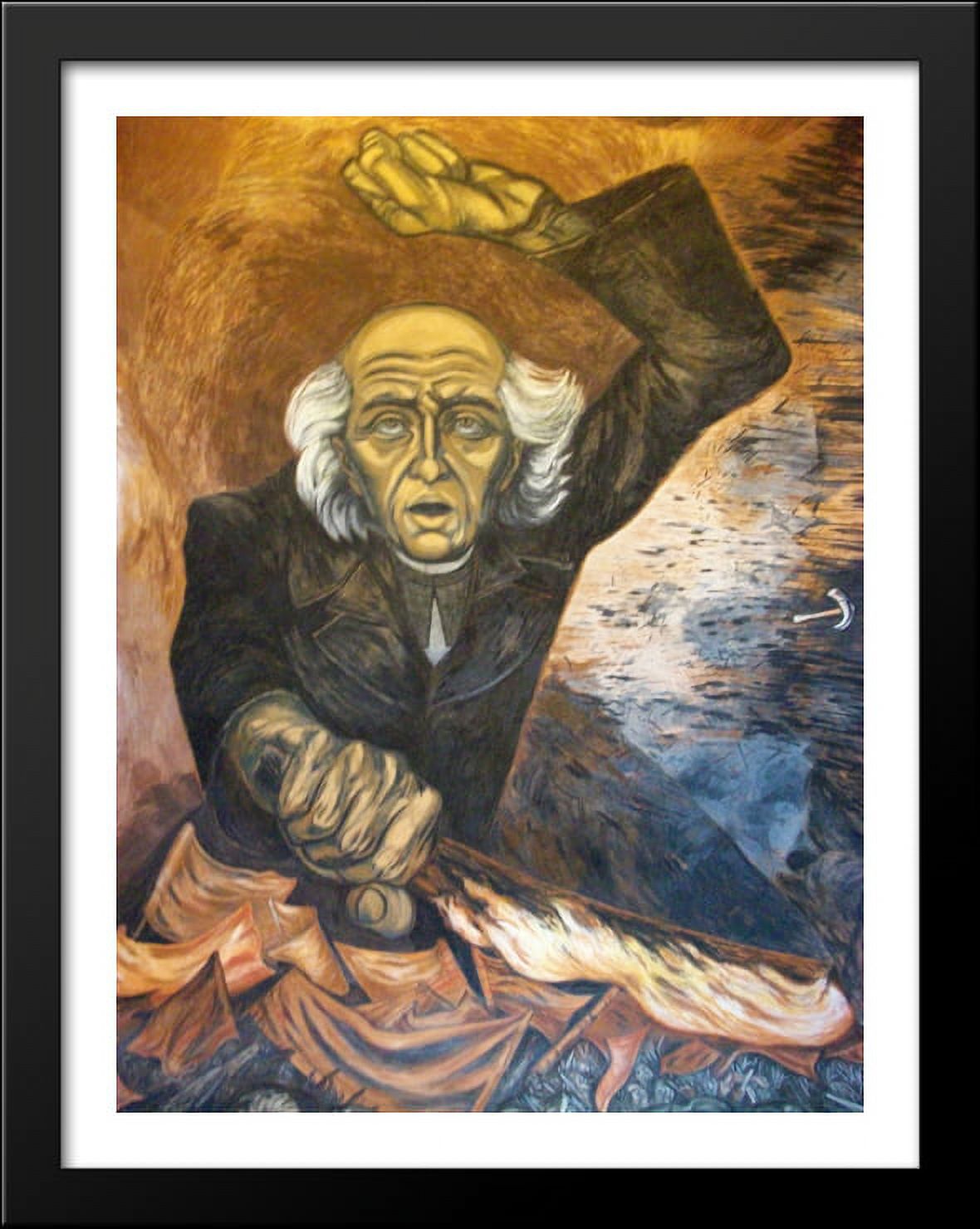 Father Hidalgo 28x36 Large Black Wood Framed Print Art by Jose Clemente ...