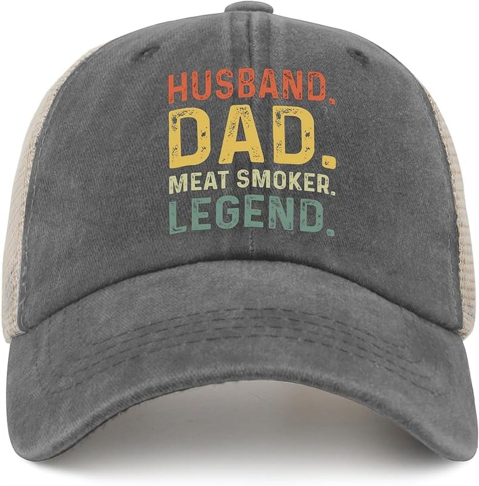 Father Husband Meat Smoker Legend Trucker Hat Men Vintage Mesh Cap for ...