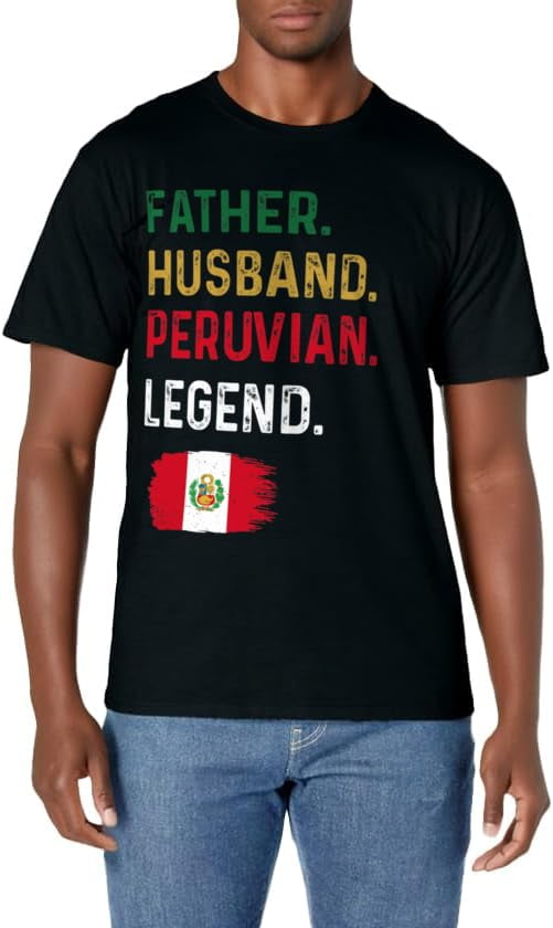 Father Husband Peruvian Legend Proud Dad Peru Flag T-Shirt - Walmart.com