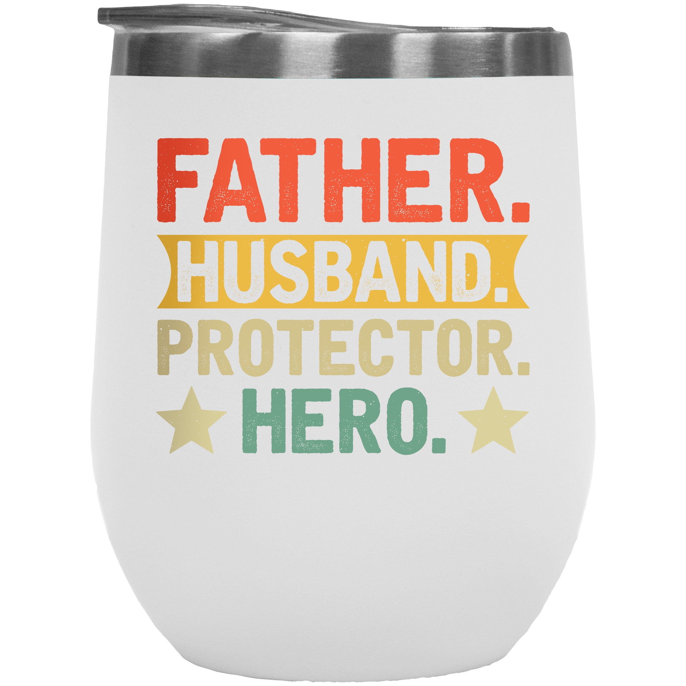 Father, Husband, Protector, Hero, Father's Day or Dad's Birthday, White ...
