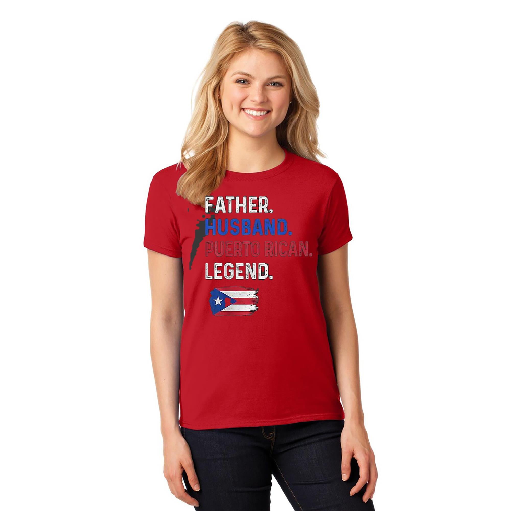 Father Husband Puerto Rican Legend Proud Dad Rico Flag Heritage T-Shirt ...
