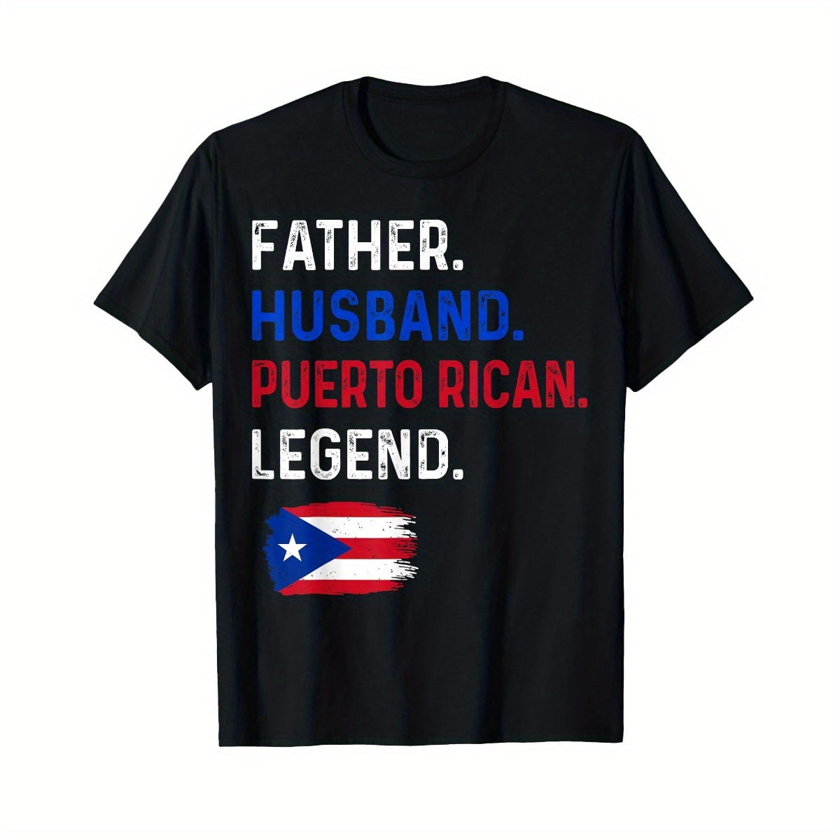 Father Husband Puerto Rican Legend Proud Dad Rico Flag T-Shirt ...