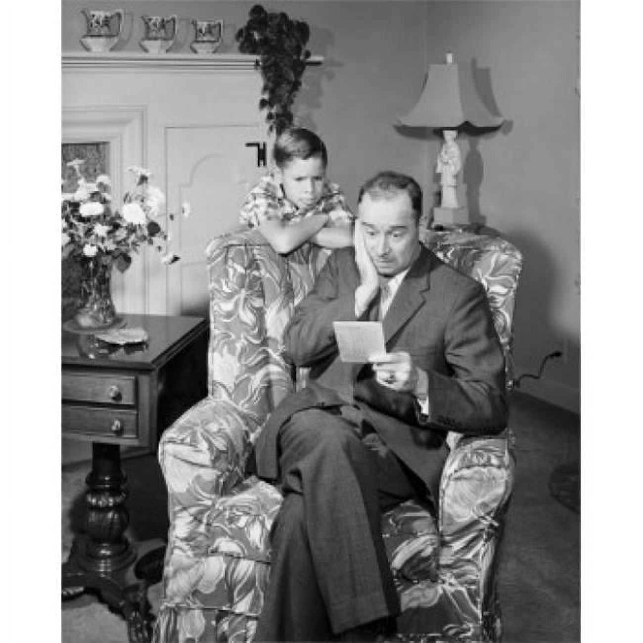 Father Looking at His Sons Report Card Poster Print - 18 x 24 in ...