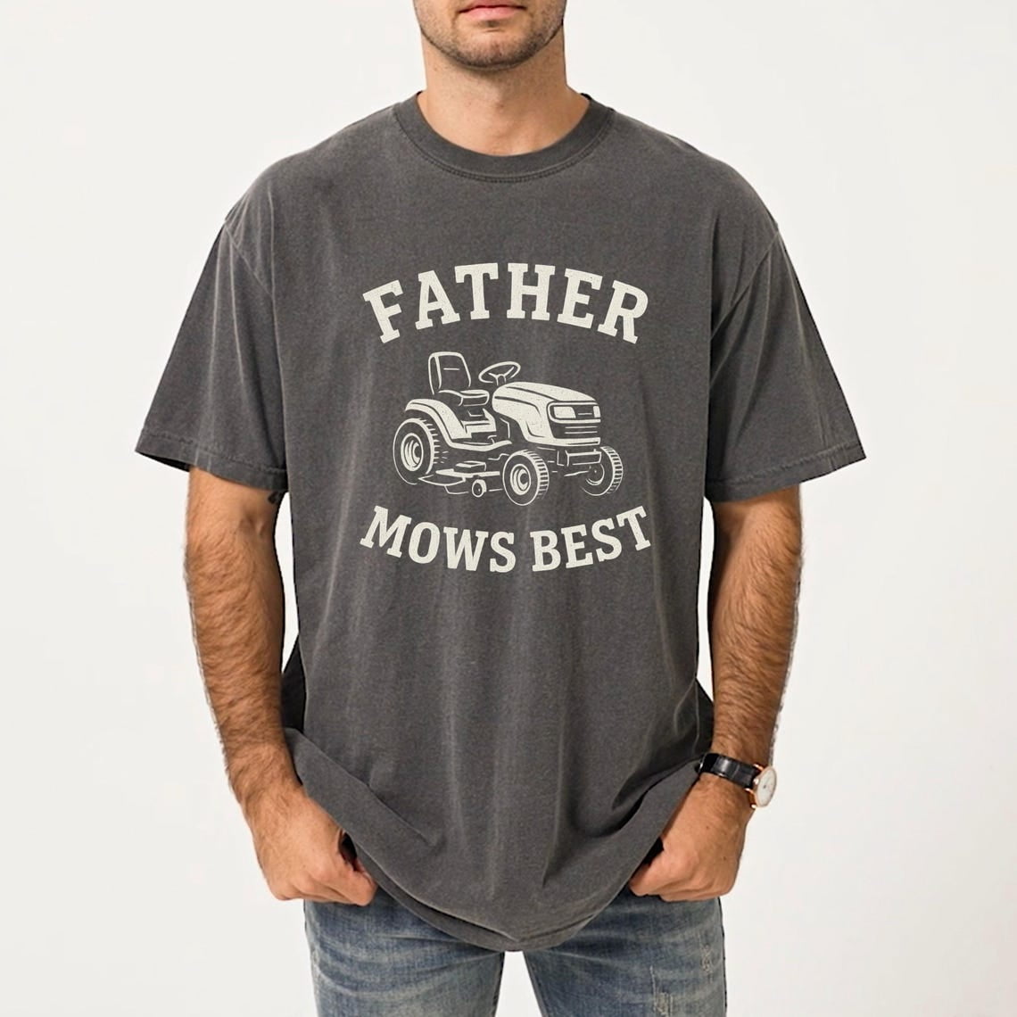 Father Mows Best Funny Vintage Lawn Mower Premium Unisex Care Gift T ...