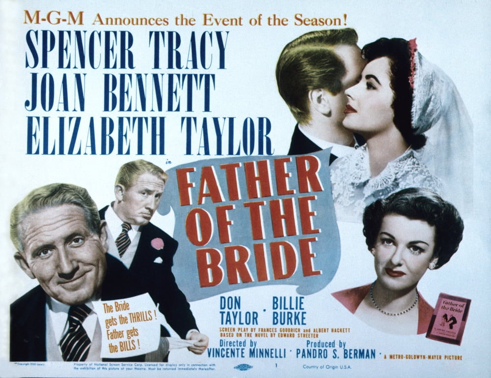 Father Of The Bride Spencer Tracy Elizabeth Taylor Joan Bennett 1950 ...