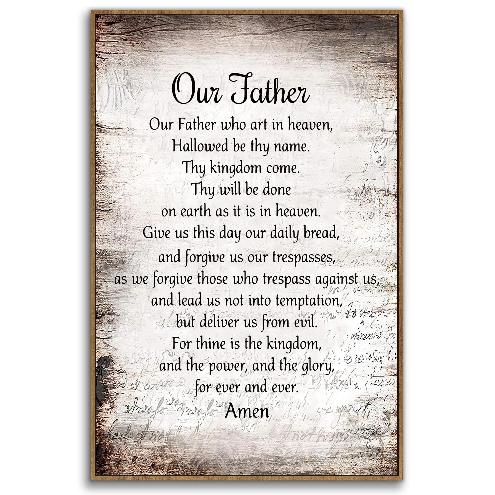 Our Father Prayer Wall Art Christian The Lords Prayer Wall Art Decor ...
