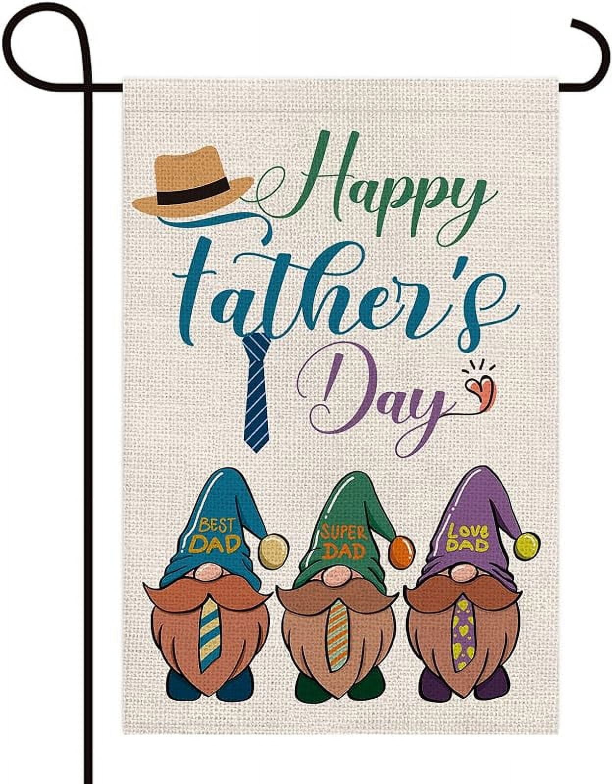 Father'S Day With Dwarf Decorations And Ribbons Garden With Double ...
