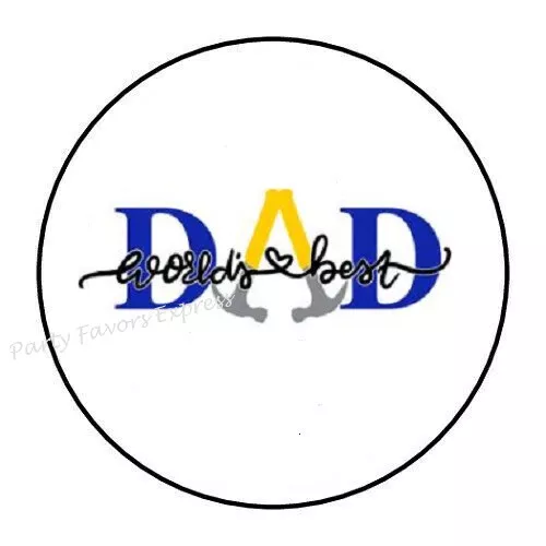 Father'S Day World'S Best Dad Sticker Favors Envelope Seals Labels ...