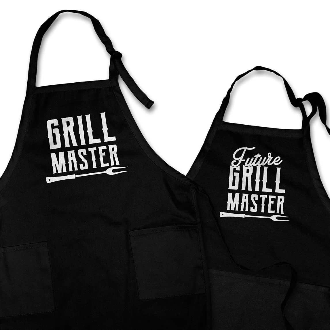 Father Son Aprons - grill master and future grill master, father and son apron set, father's day ...