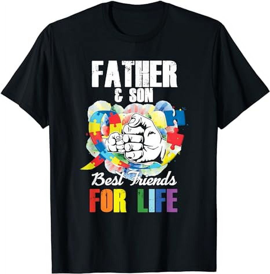 Father Son Autism Awareness Puzzle Support Autistic Family T-Shirt ...