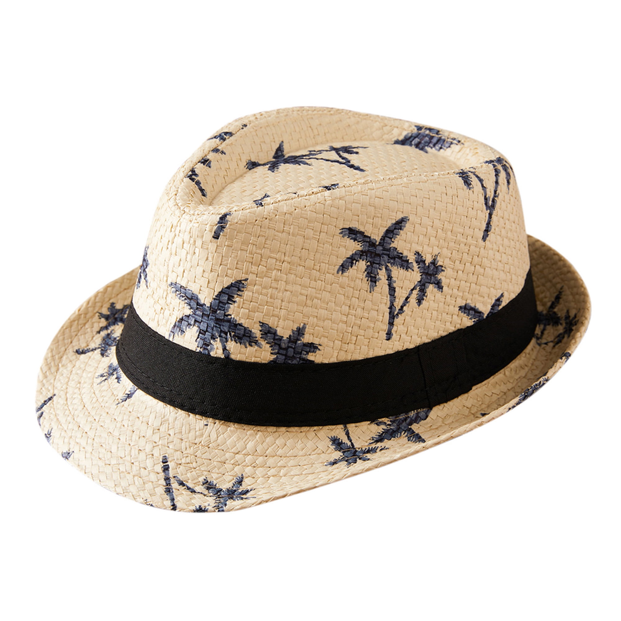 Father Son Daughter Baby Matching Straw Hat Tree Print Wide Brim Sun ...