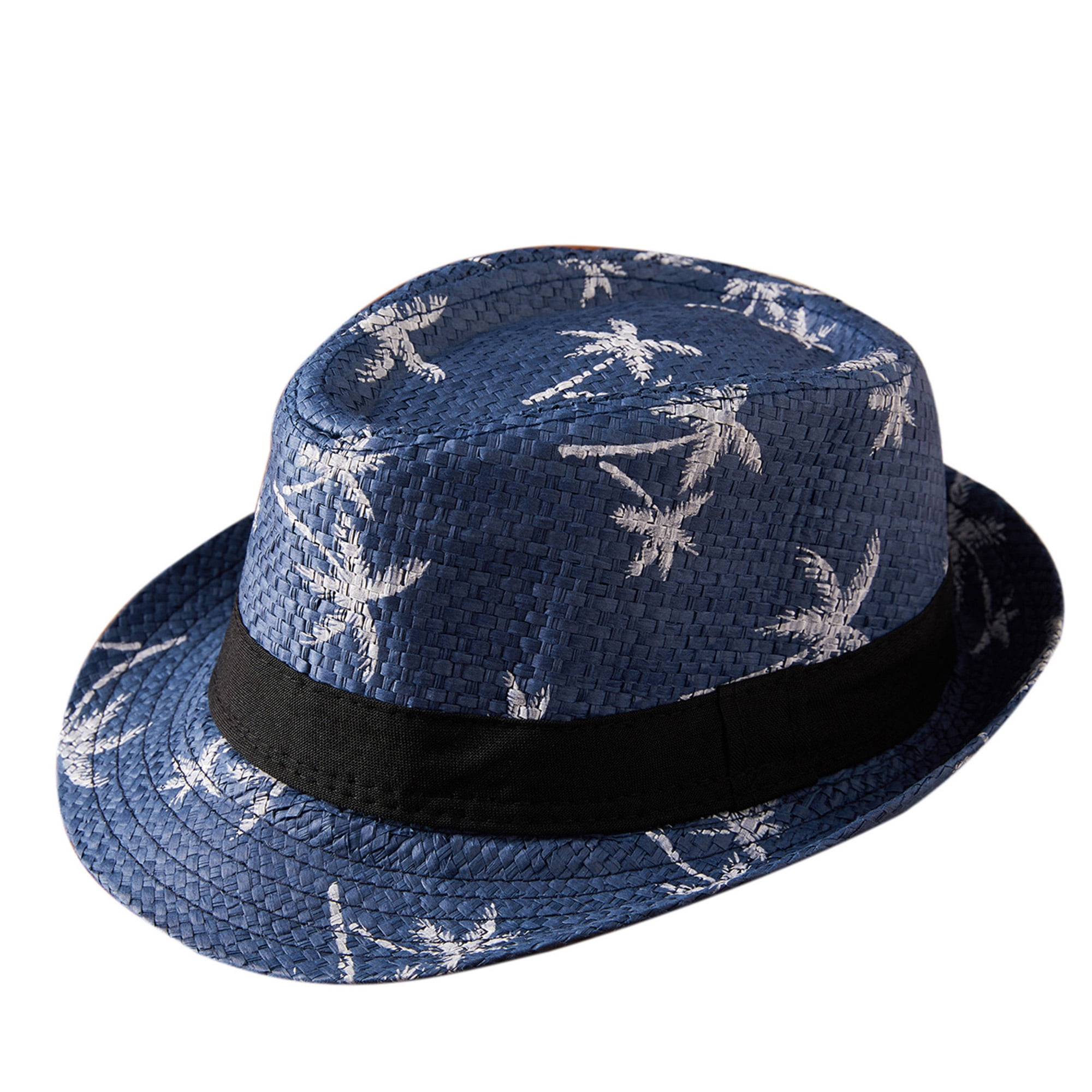 Father and Son Straw Hat, Coconut Tree Print Wide Brim Summer Sun Cap ...