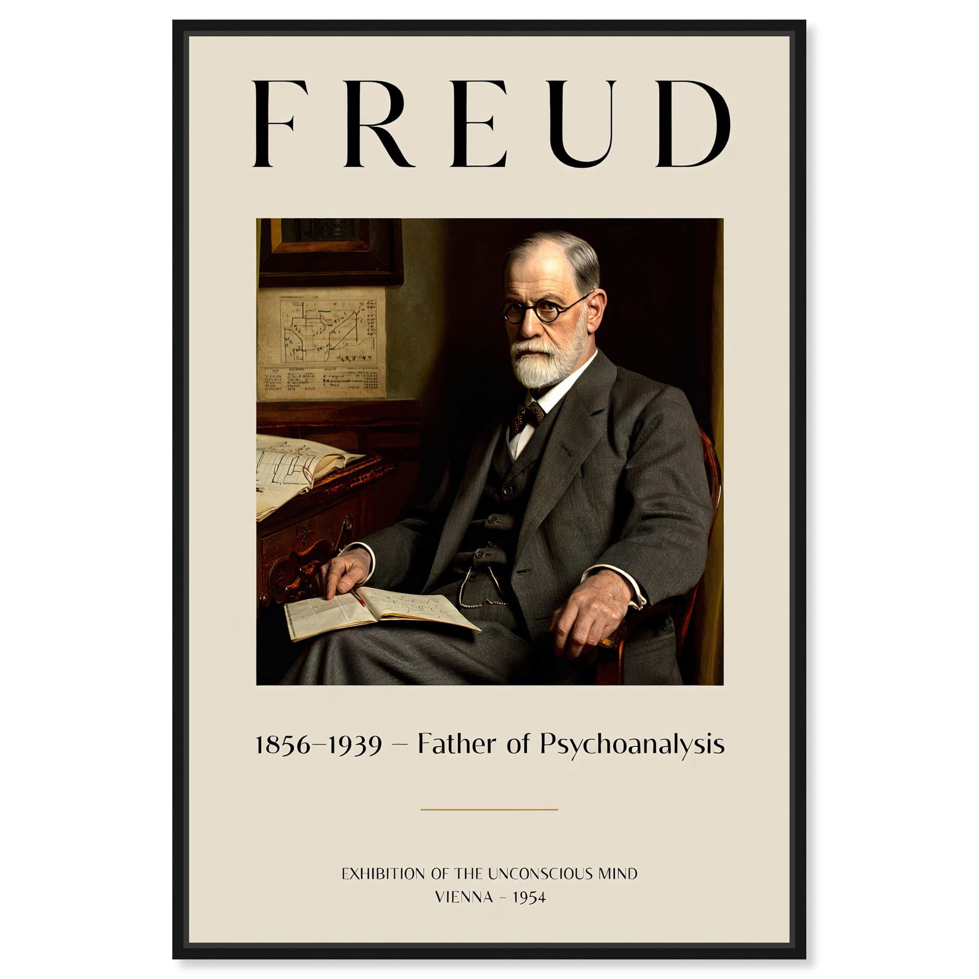 Father of Psychoanalysis Art Canvas Historic Men Posters by Art Remedy ...