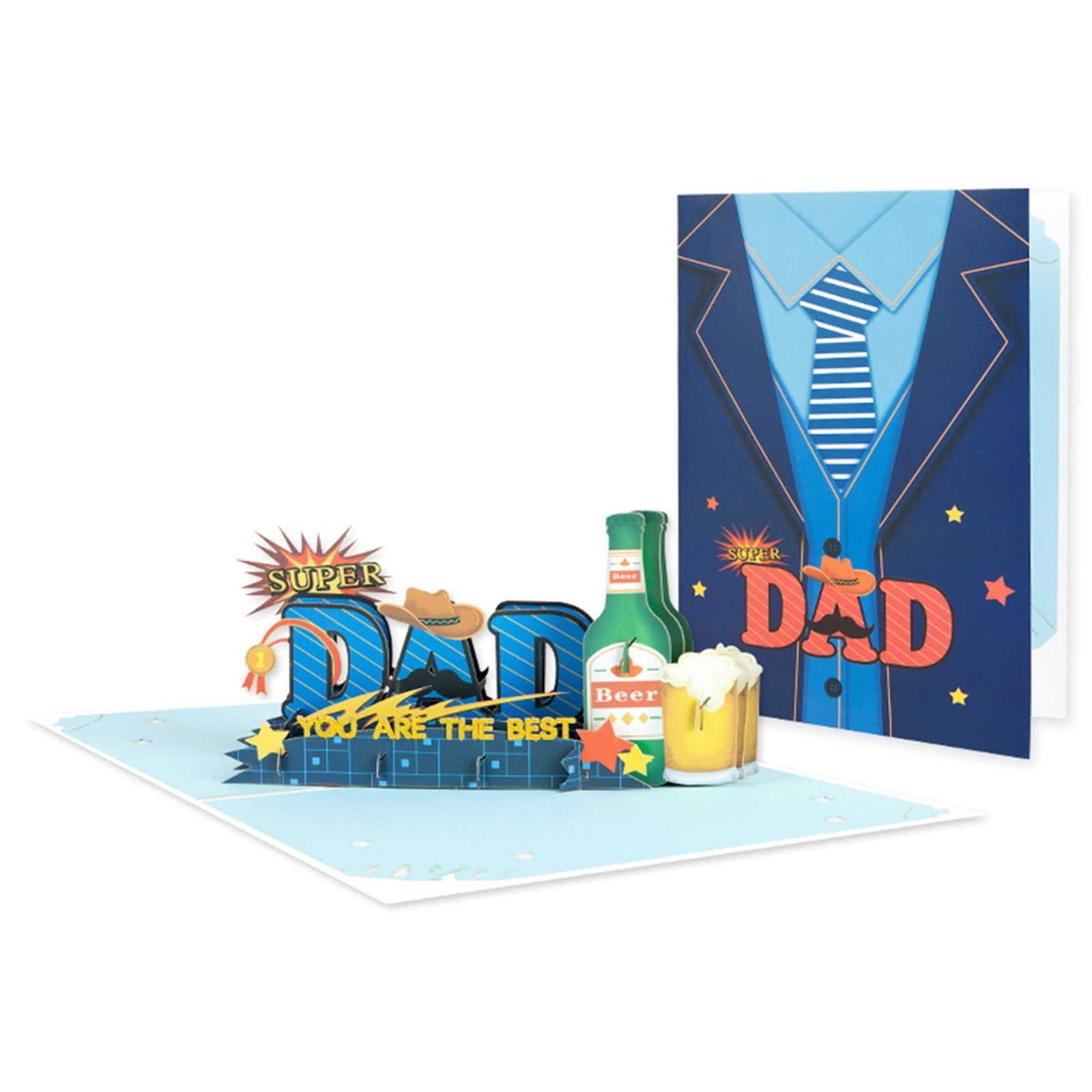 Father's Day 3D Greeting Card Creative Paper Sculpture DAD Three ...