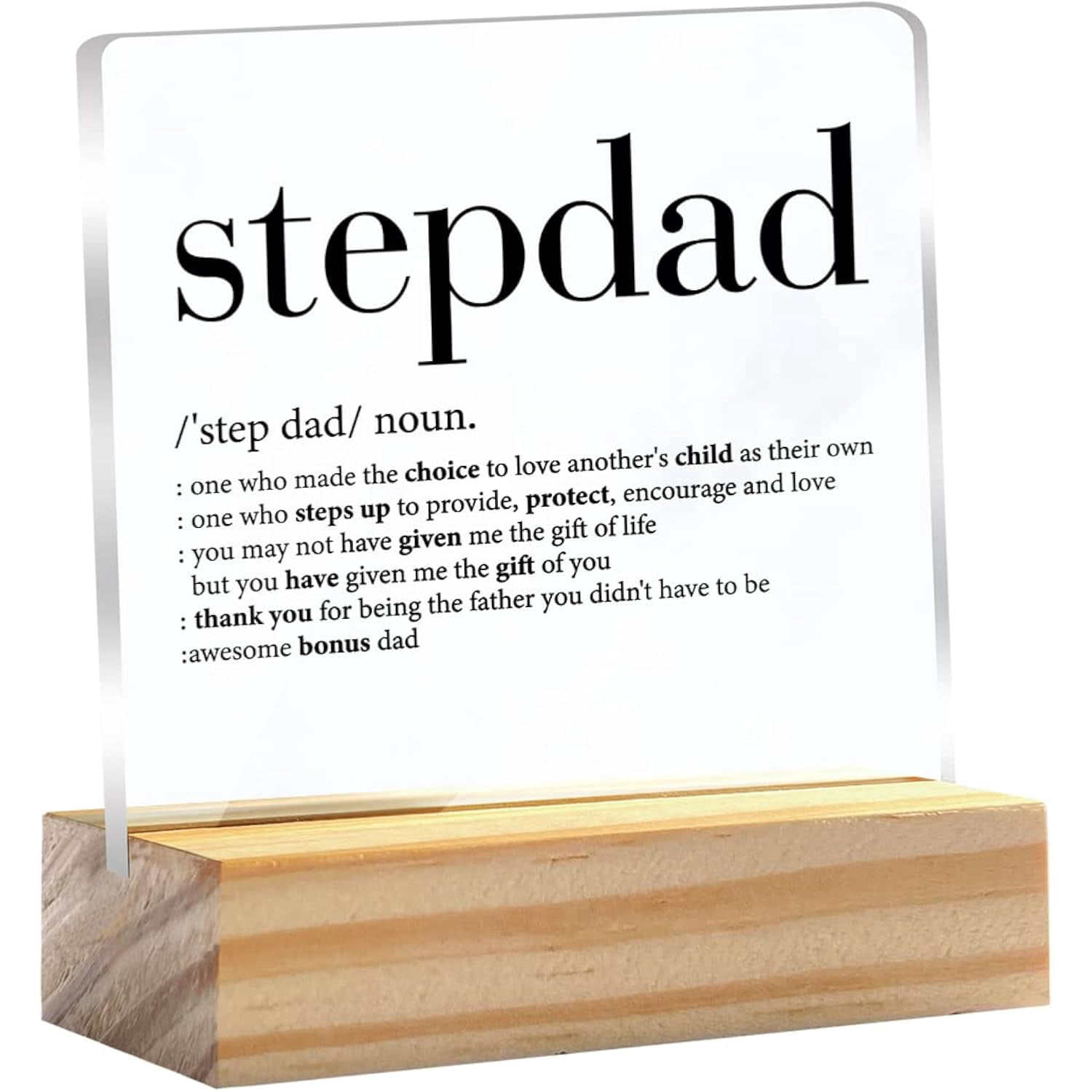 Father's Day Acrylic Plaque Stepfather Definition Acrylic Desk Plaque ...
